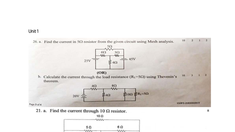 Unit 1: Mesh Analysis and Nodal Analysis Problems for EEE 10212 - Studocu