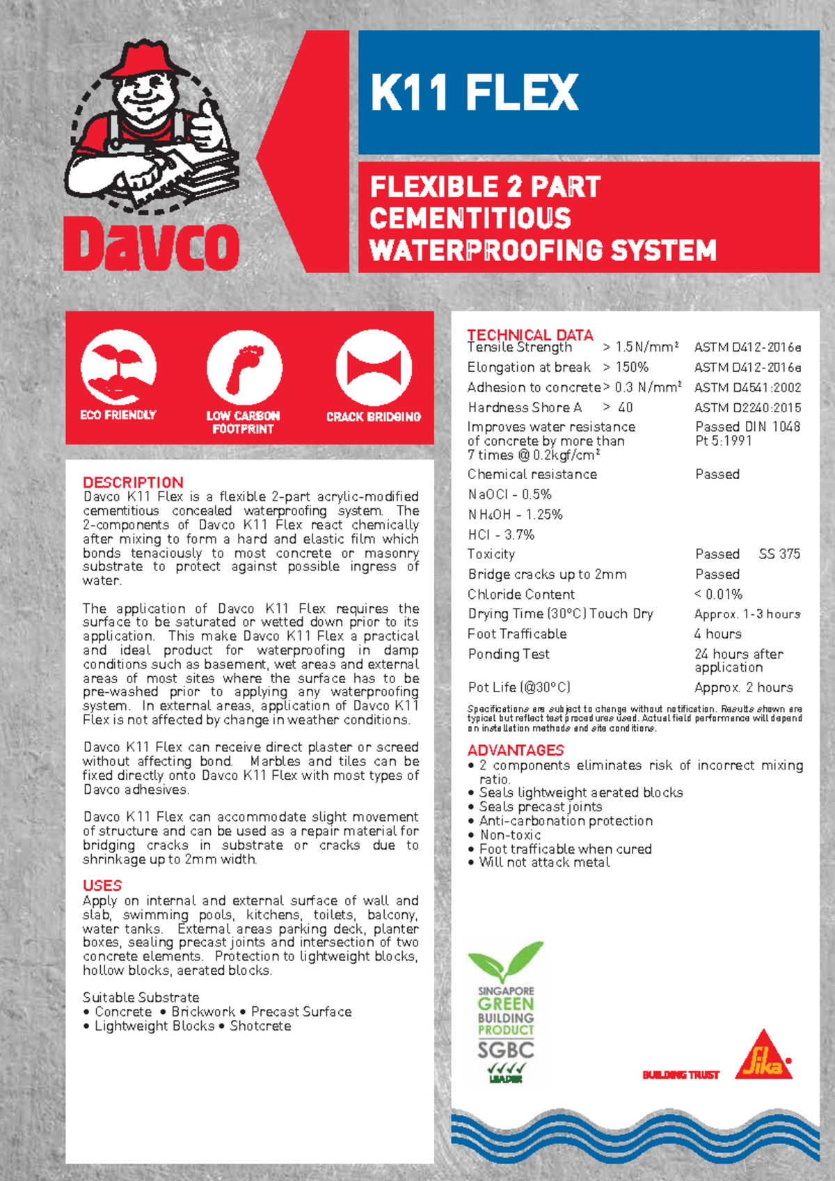 Davco K11 Flex: Comprehensive Product Manual for Waterproofing System ...