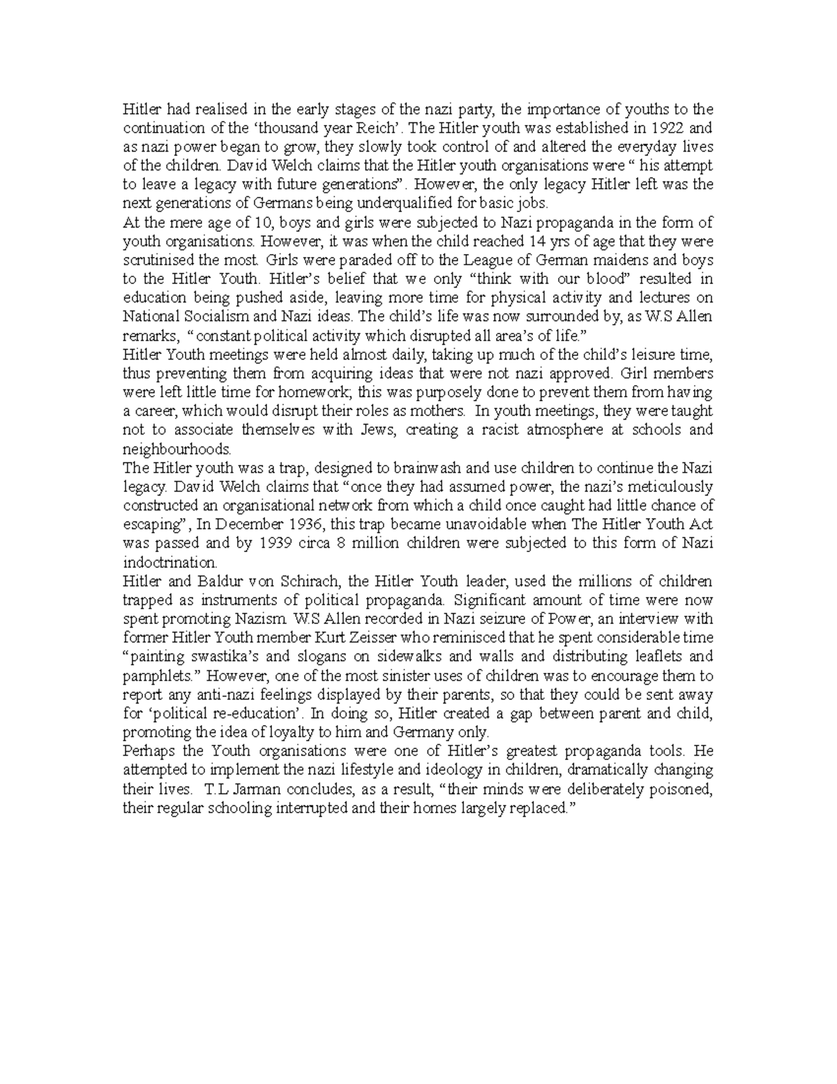 Nazi Germany's Hitler Youth: A Propaganda Tool for Indoctrination - Studocu