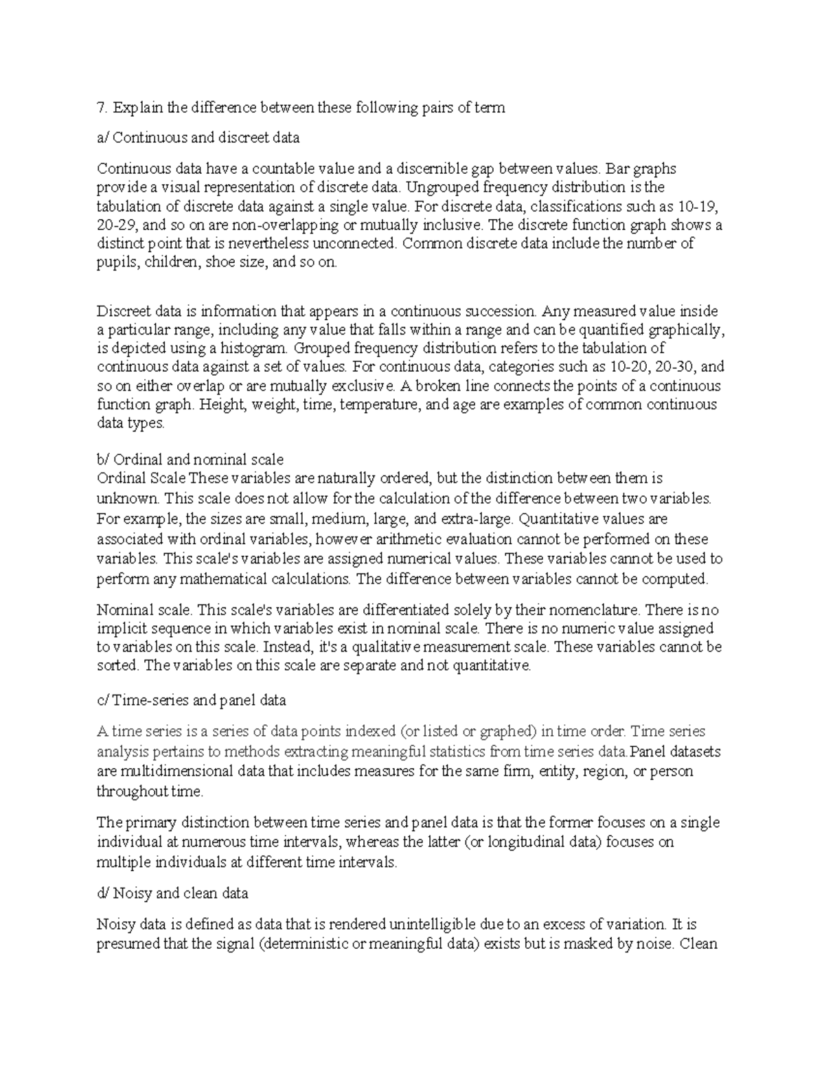 Econometrics HW 2: Differentiating Data Types and Scales - Studocu