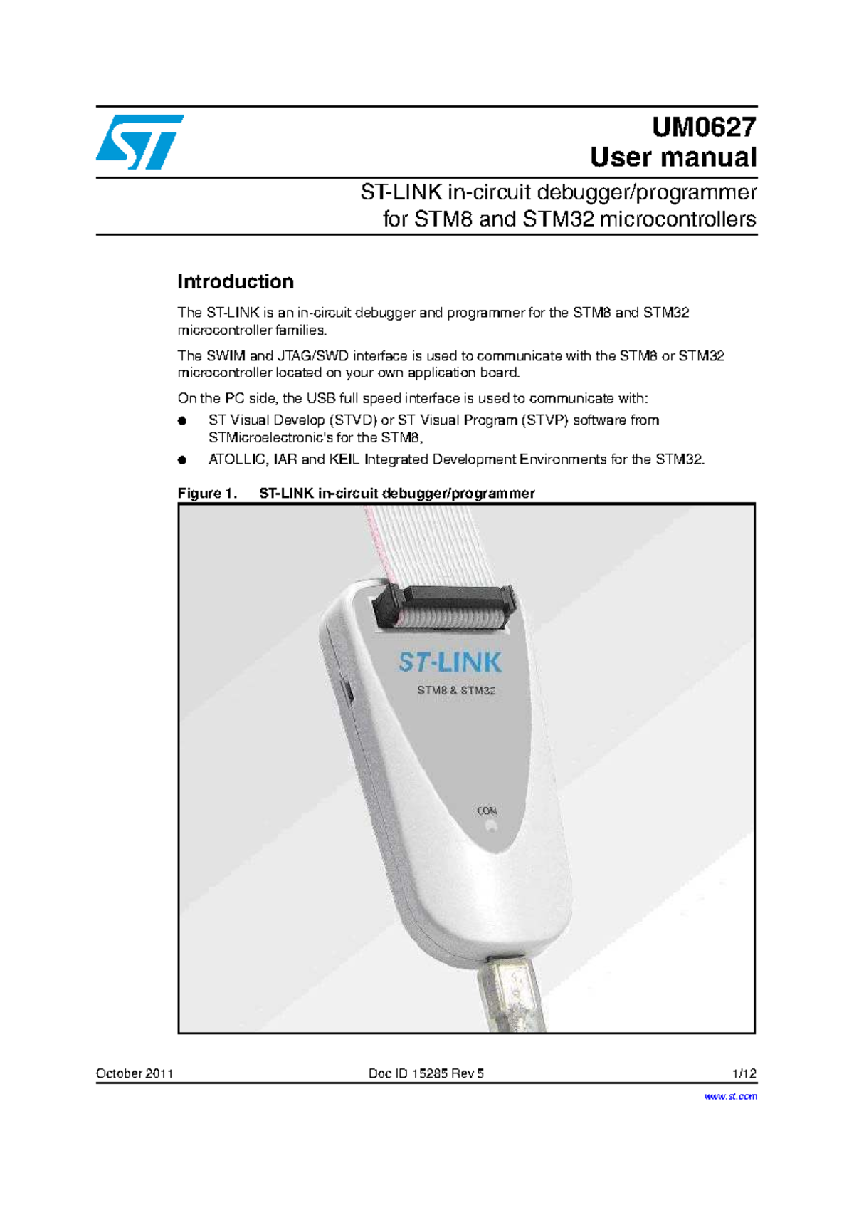 UM0627 User Manual for STM8 & STM32 Microcontrollers - Studocu