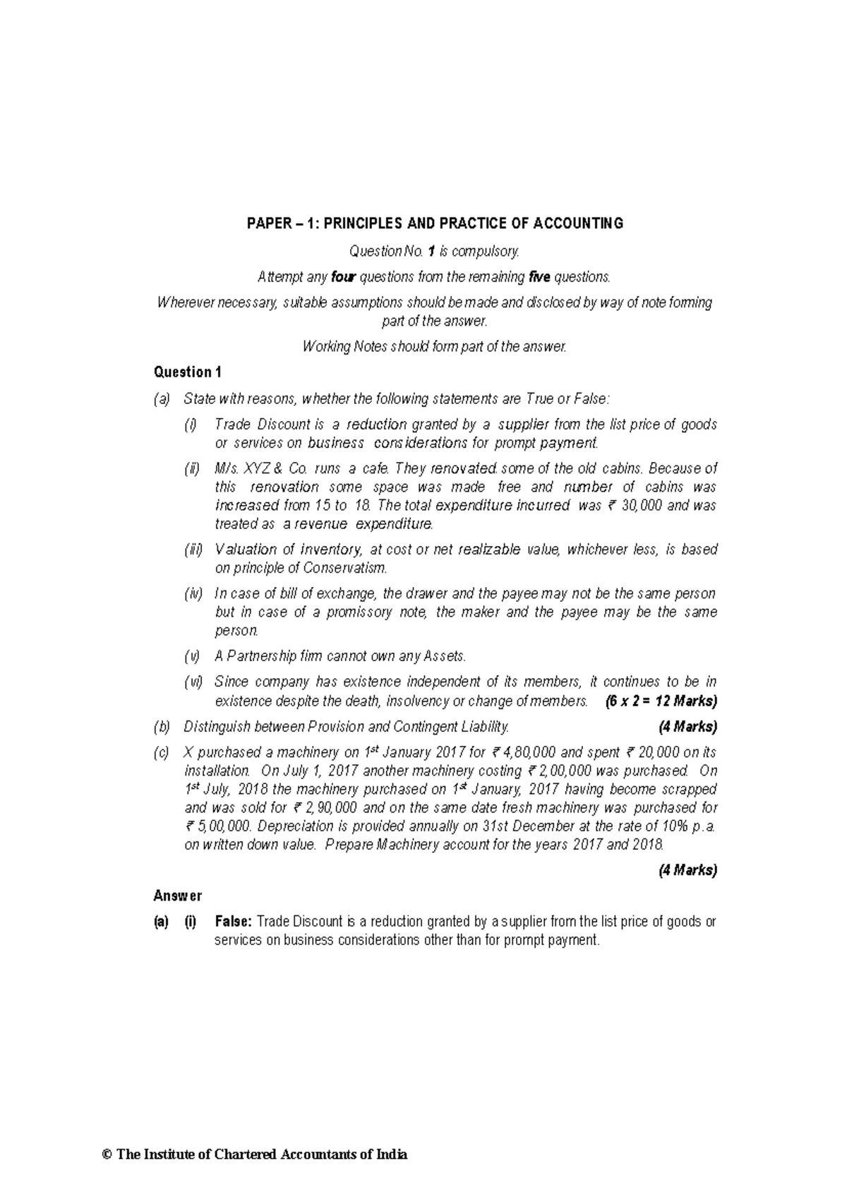 May 2018 Principles and Practice of Accounting QP with Solutions - Studocu