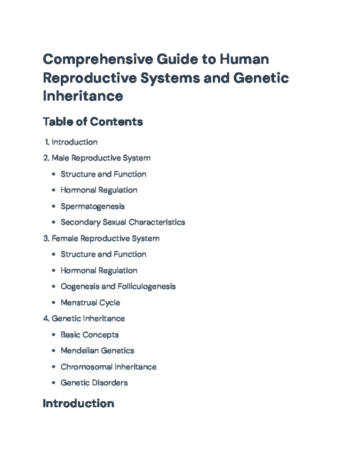 Comprehensive Guide to Human Reproductive Systems & Genetic Inheritance ...