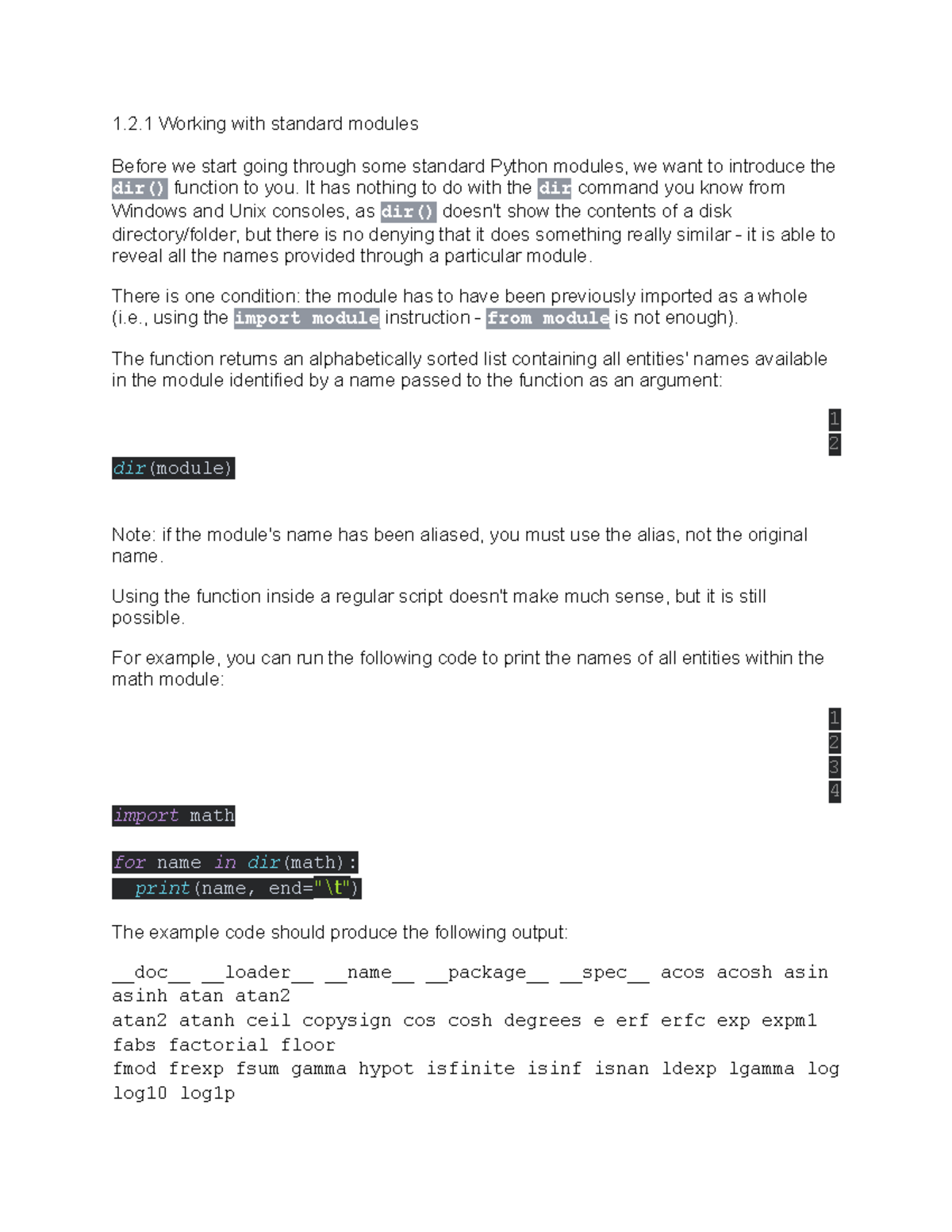 Python Standard Modules: Functions and Their Applications (CS101) - 1.2 Working with standard ...