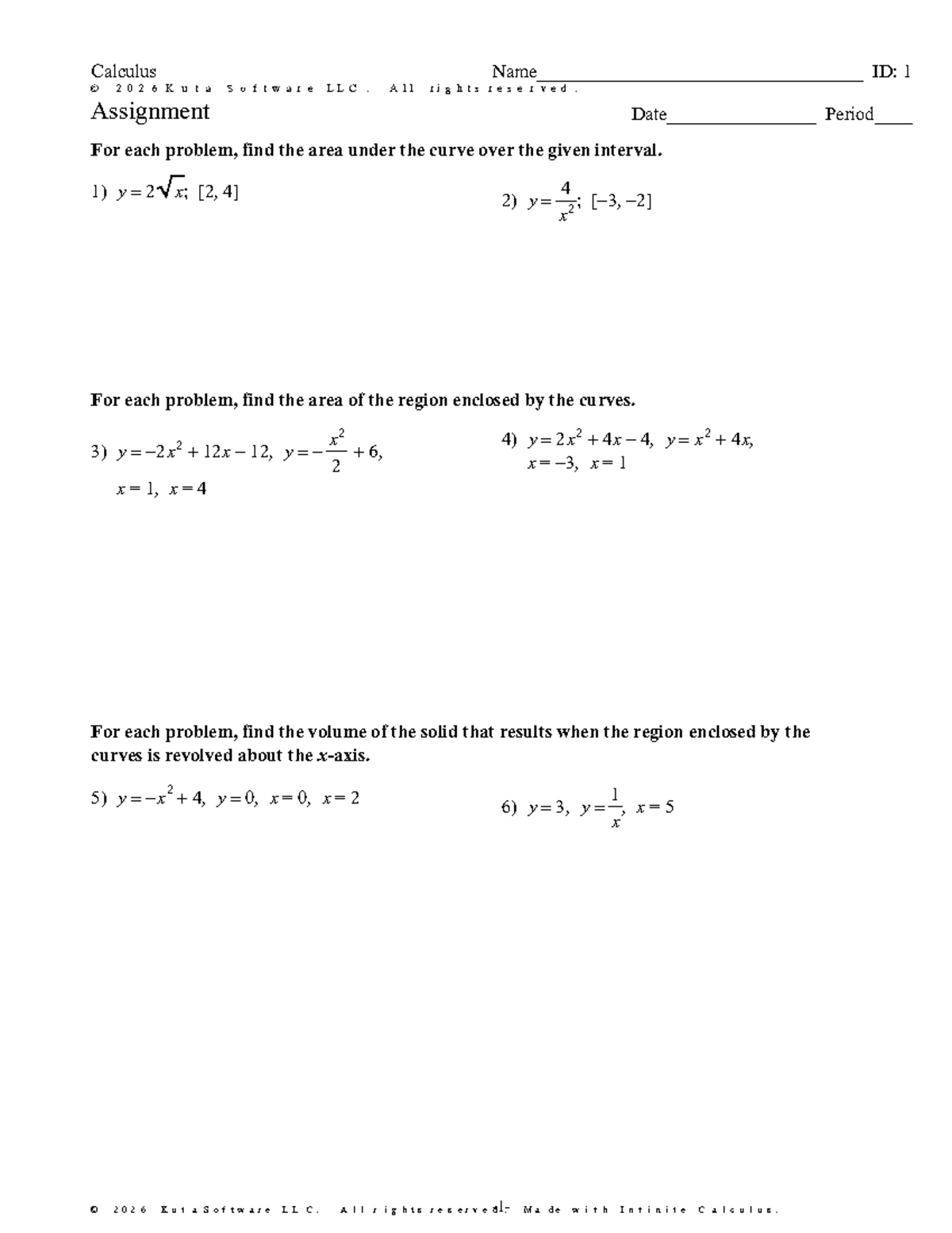 AP Calculus AB: Quiz Review on Volume Calculations - Studocu