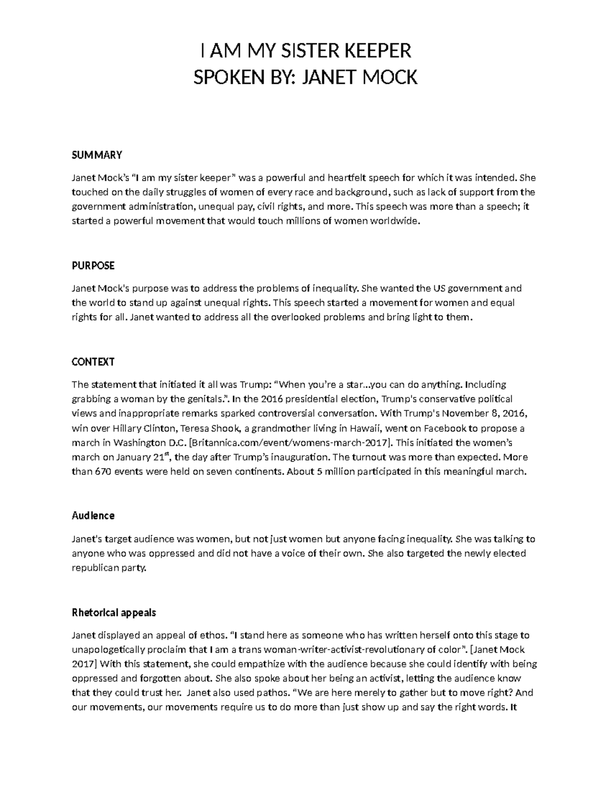 D169 Essay Notes: "I Am My Sister Keeper" - Analysis of Janet Mock's ...