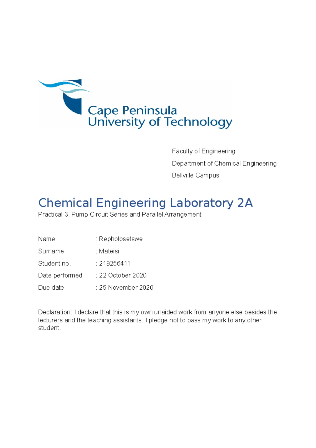 Centrifugal Pump Practical Report: Analysis of Series vs Parallel ...