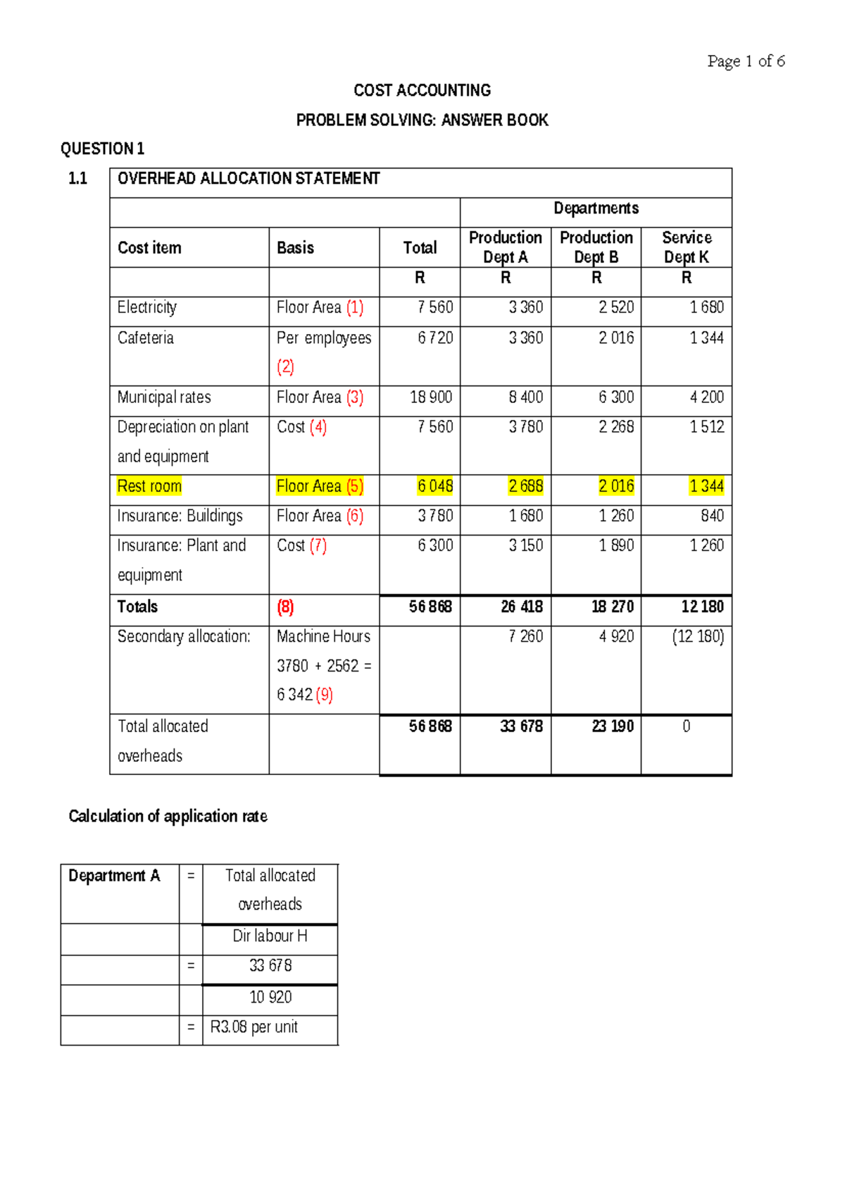 COST ACC Problem Solving Answer Book Revision 14 May 2024 - Studocu