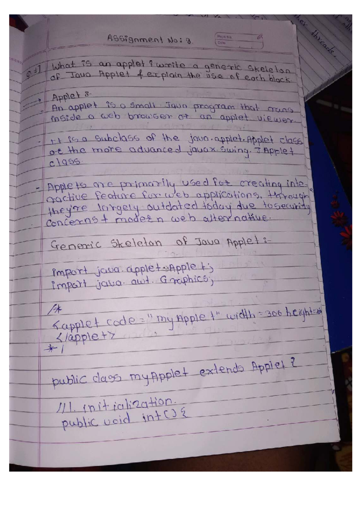 Java Applet Basics: Skeleton, Concepts, and Examples (PPL Assignment 3) - Studocu