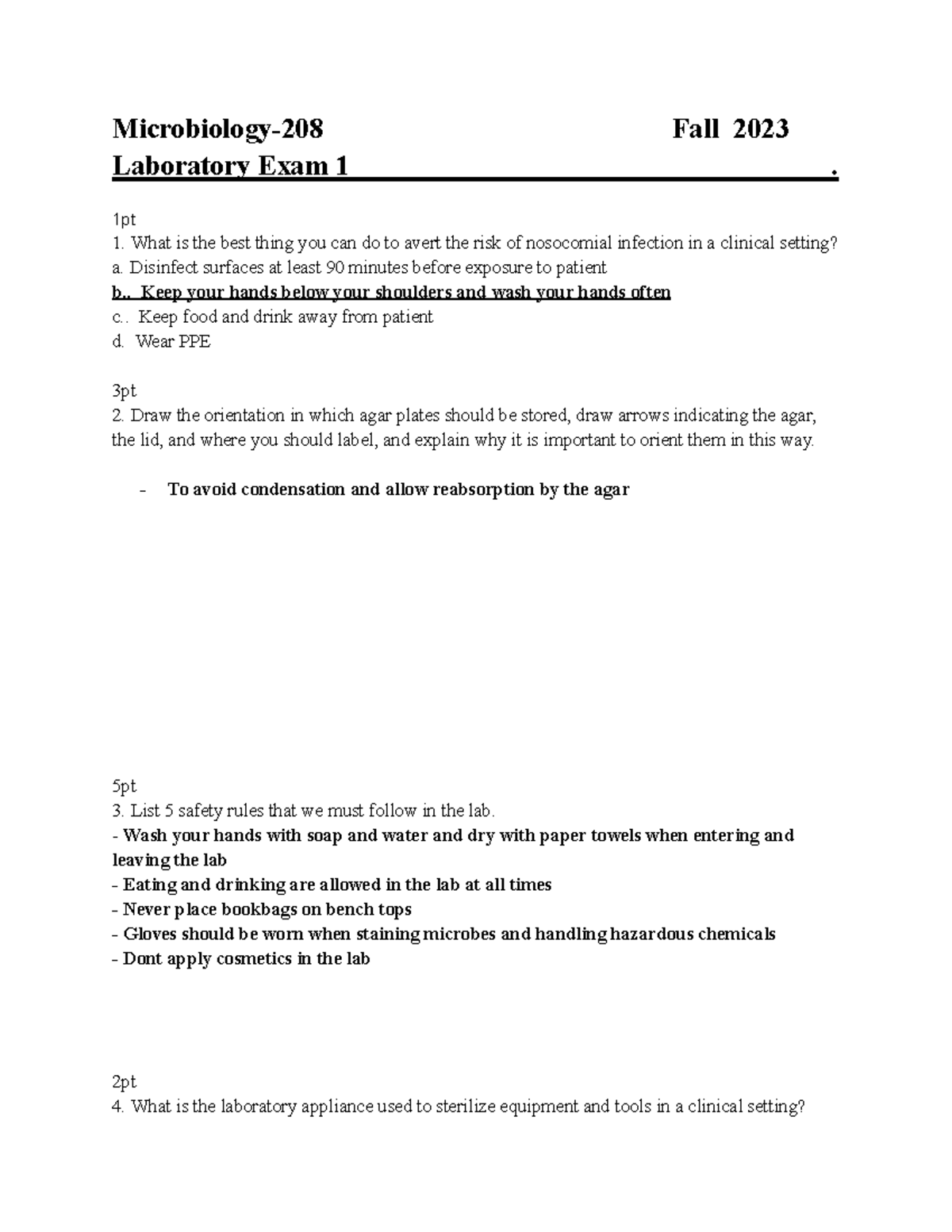 Complete Microbiology Lab Exam 1 - Fall 2023 Study Guide - Studocu