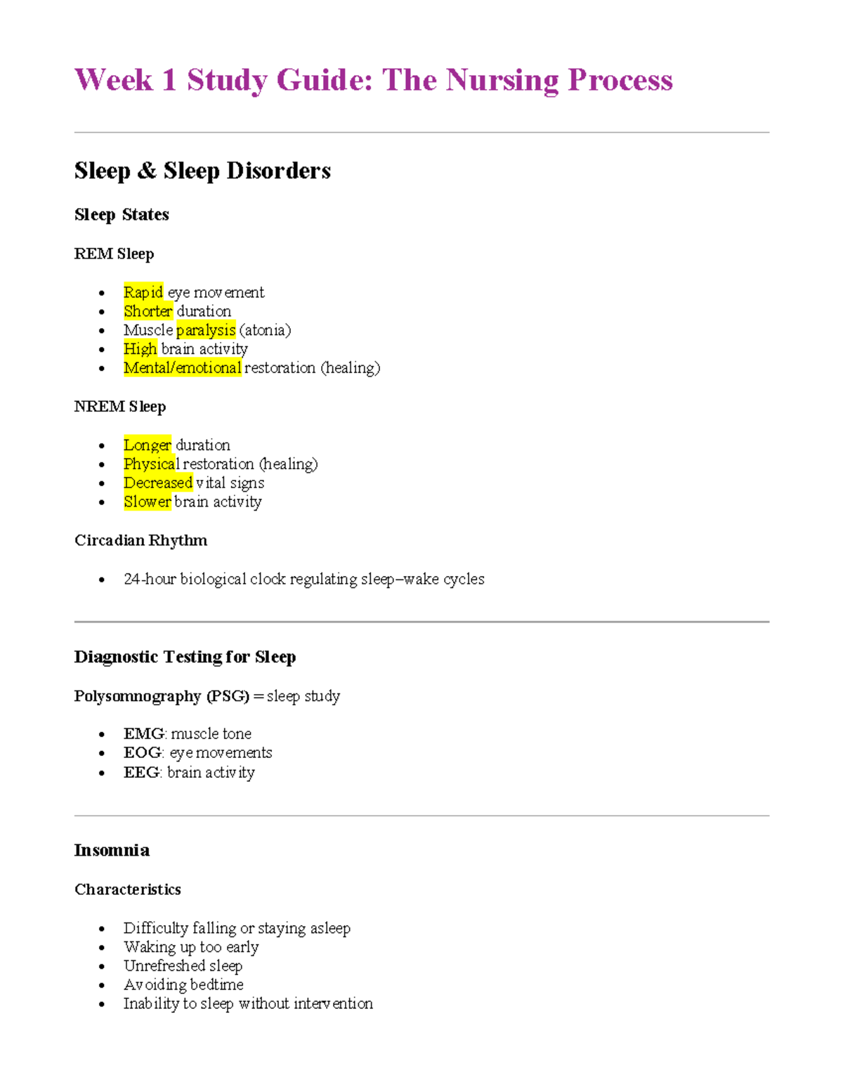 Med Surg Exam 1 Study Guide: Weeks 1 & 2 Overview - Studocu