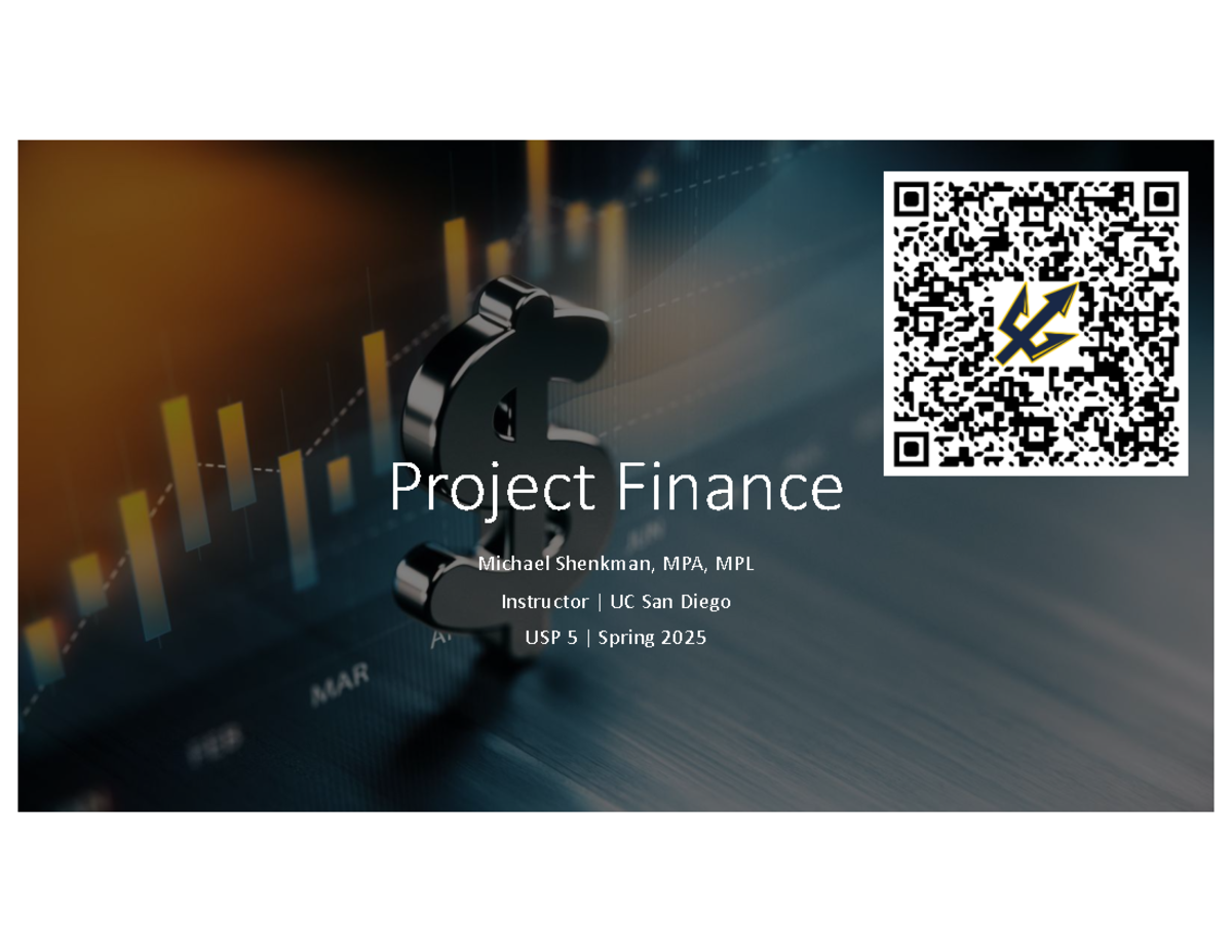 USP 5 Lecture 15: Understanding Project Finance & Capital Stack - Studocu