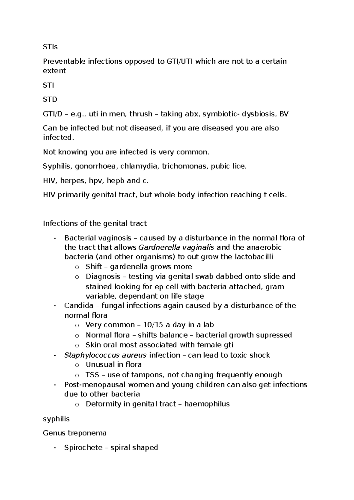 STI Lecture Notes - Comprehensive Overview of STIs and Their Impact ...