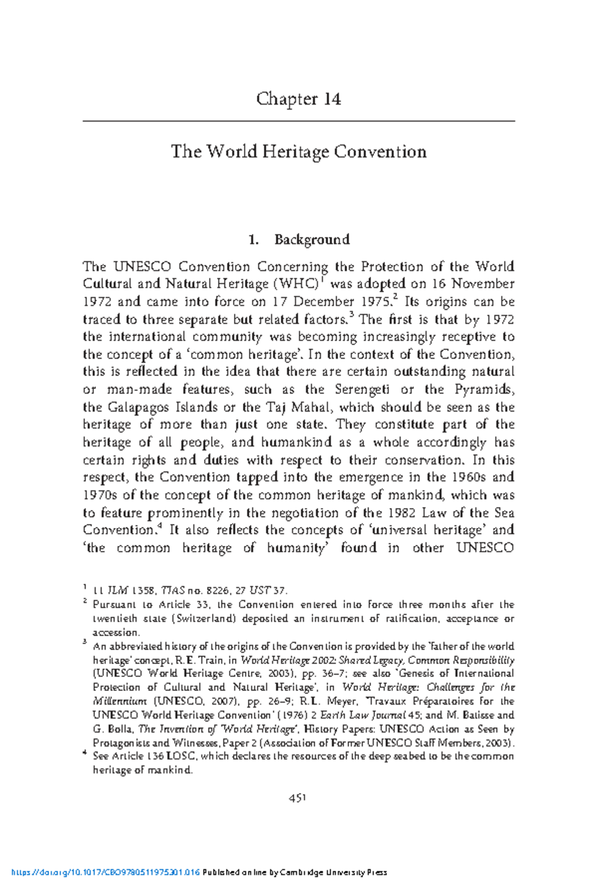 World Heritage Convention: Chapter 14 Overview and Key Elements - Studocu