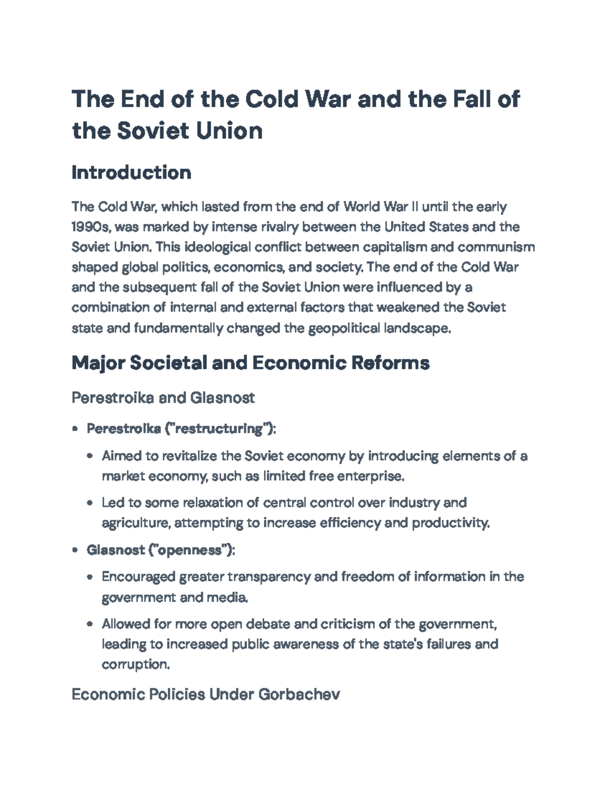 The End of the Cold War & Soviet Union's Fall: Key Events & Impacts ...