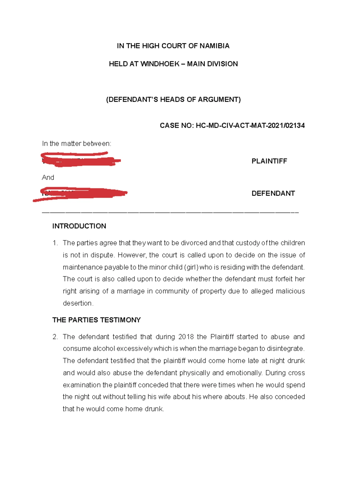 Hoofde van betoog - Drafting Effective Heads of Arguments: A ...