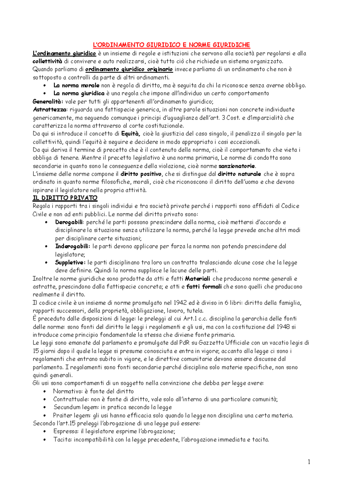 Diritto Privato: Norme e Principi Fondamentali - Corso GIURIDICO E ...