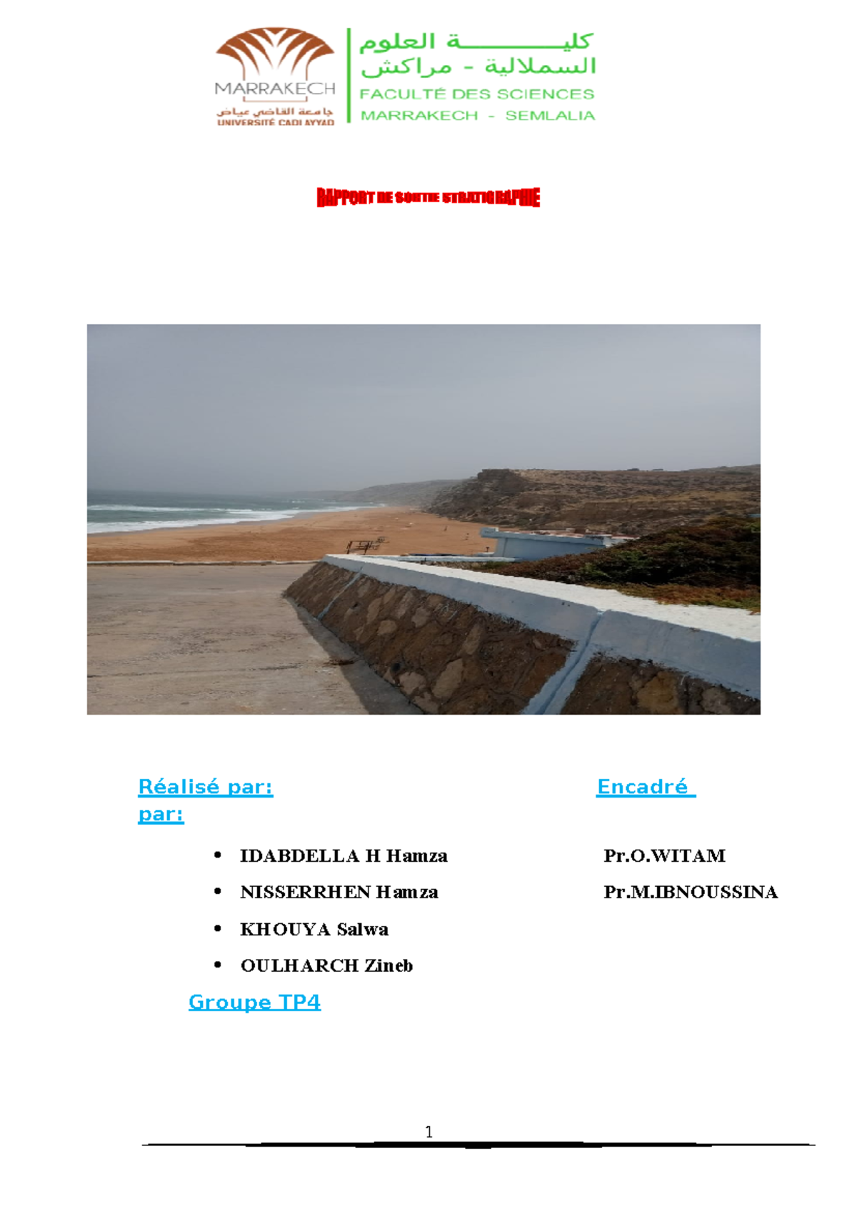 Rapport de Sortie de Stratigraphie S4 - Géologie du Complexe ...