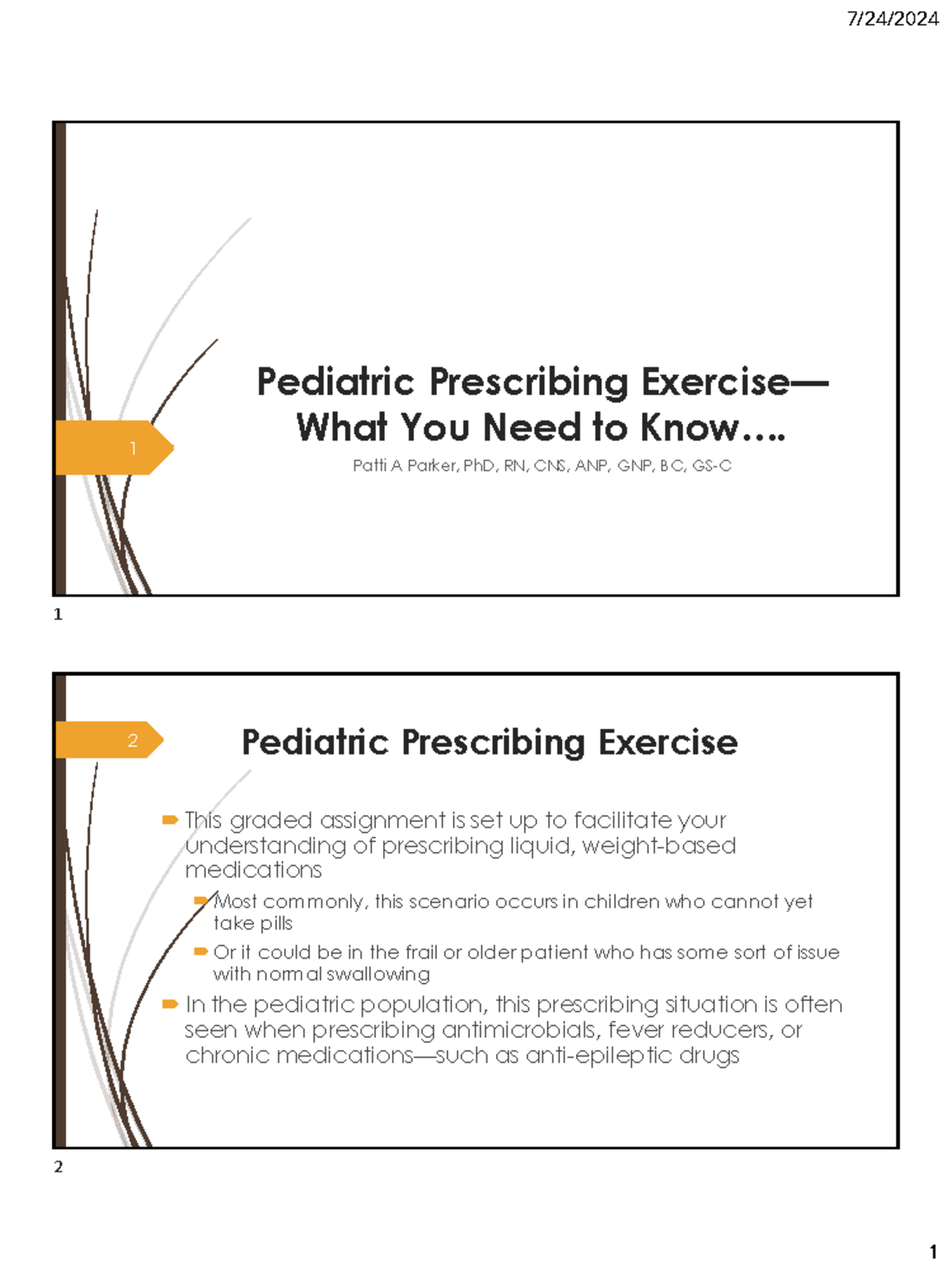 Pediatric Prescribing Exercise: Essential Guidelines for Liquid ...