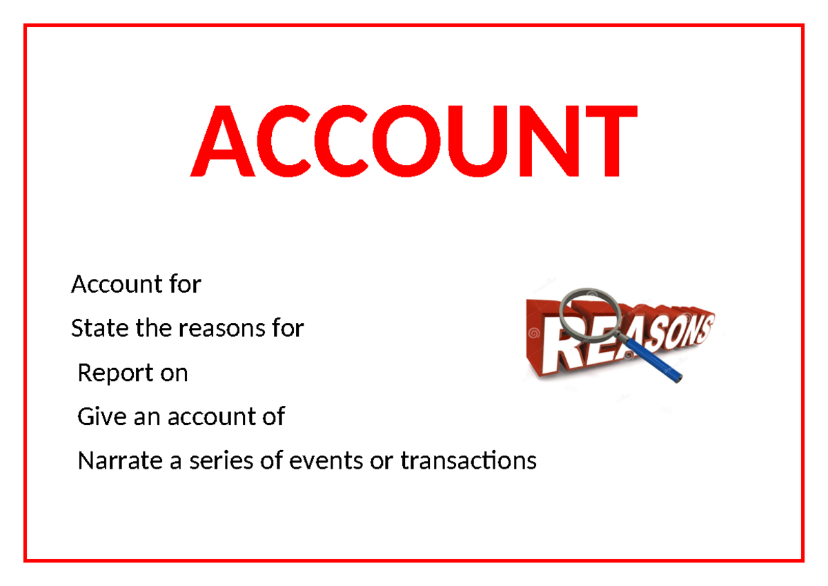 Glossary key words - Every key essay verb and their roles - ACCOUNT ...