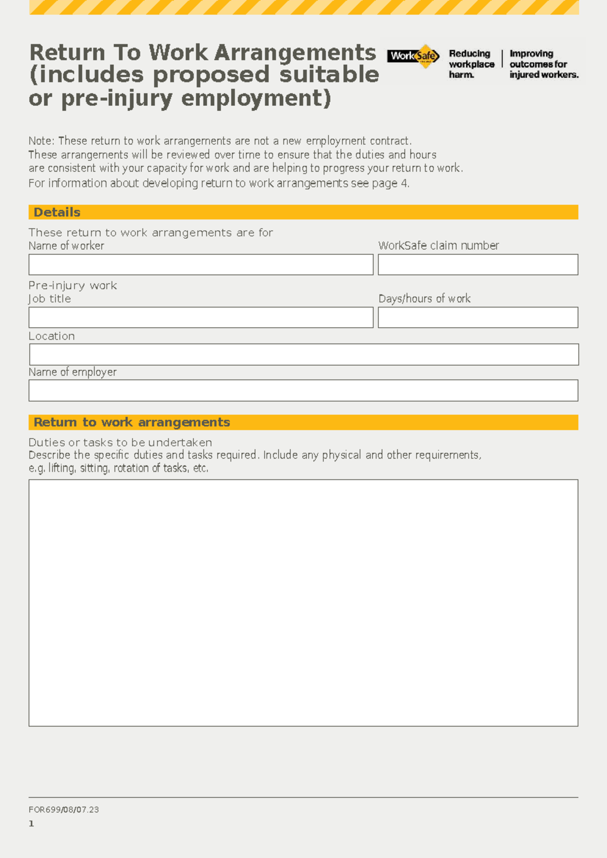Return to Work Plan: Arrangements & Guidelines for Workers - Studocu