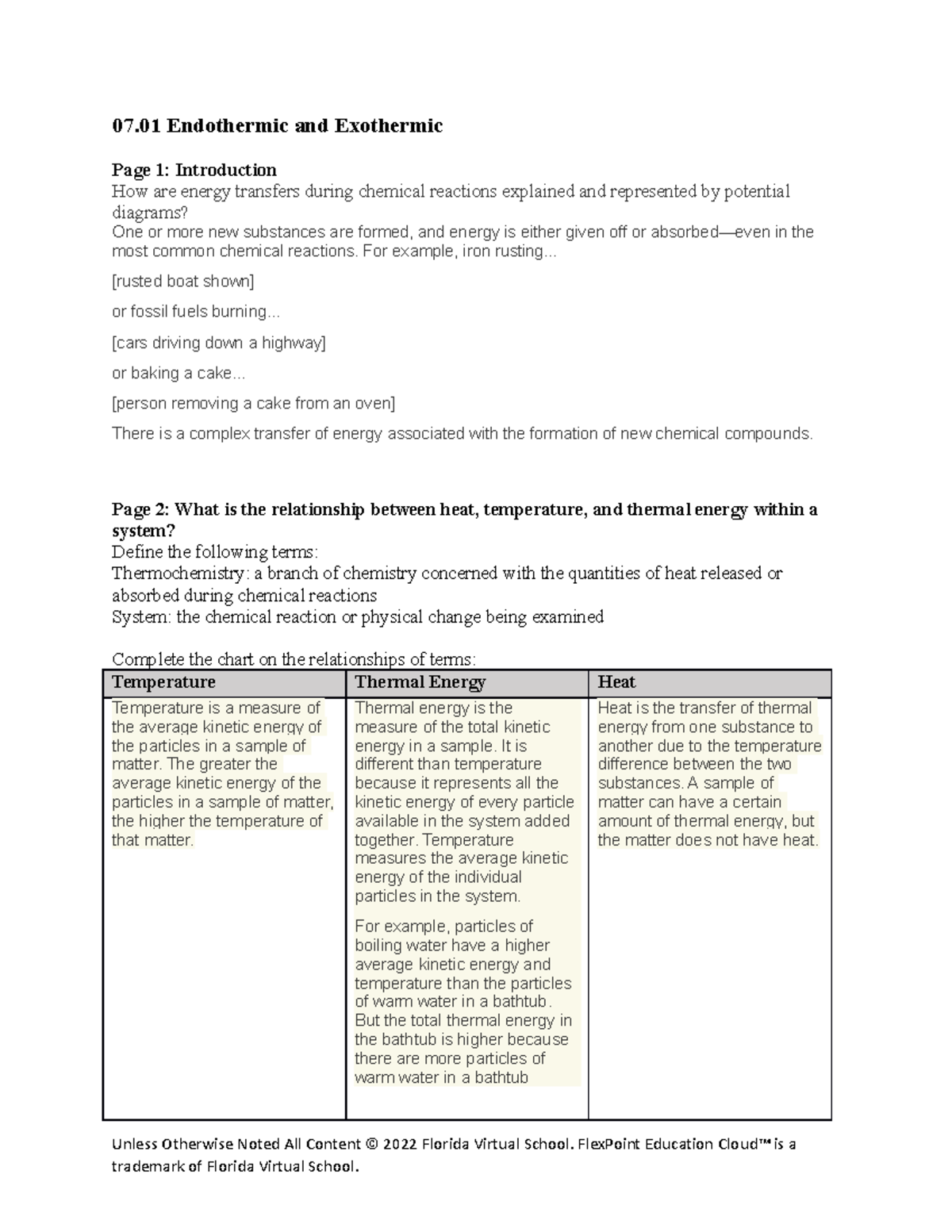 07.01 Journal - Exploring Endothermic and Exothermic Reactions - Studocu
