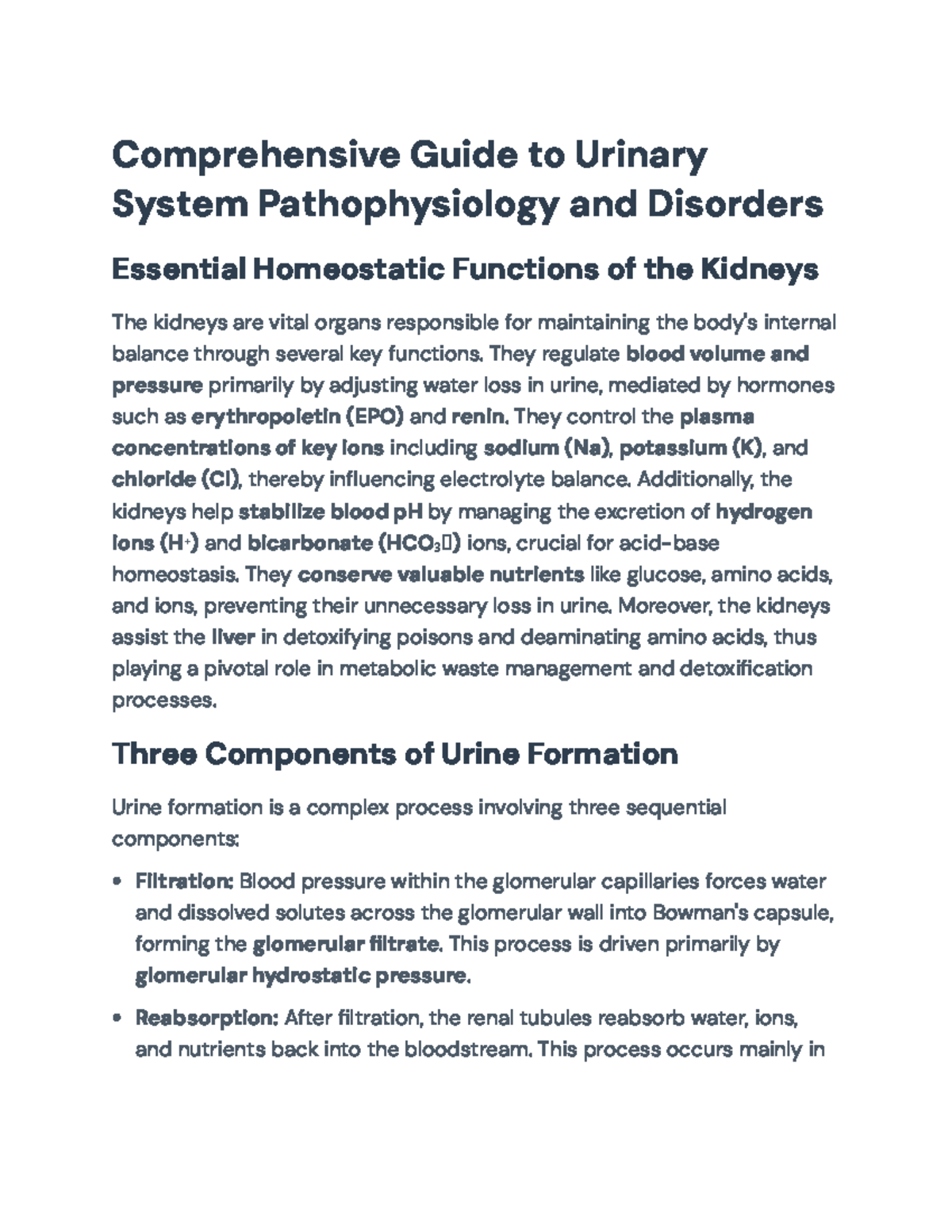 Comprehensive Overview of Urinary System Pathophysiology and Disorders ...