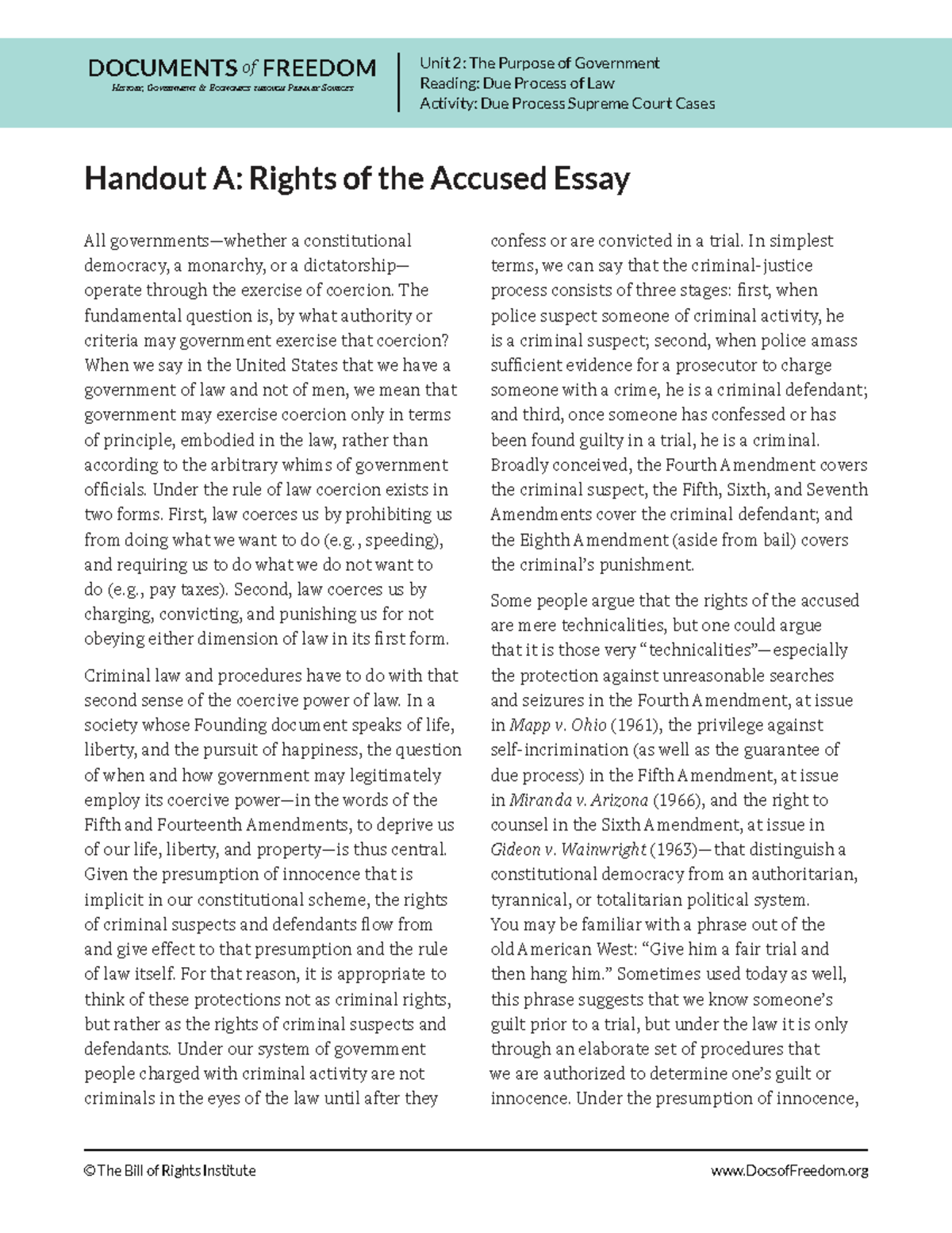 Understanding the Rights of the Accused: A Constitutional Overview ...