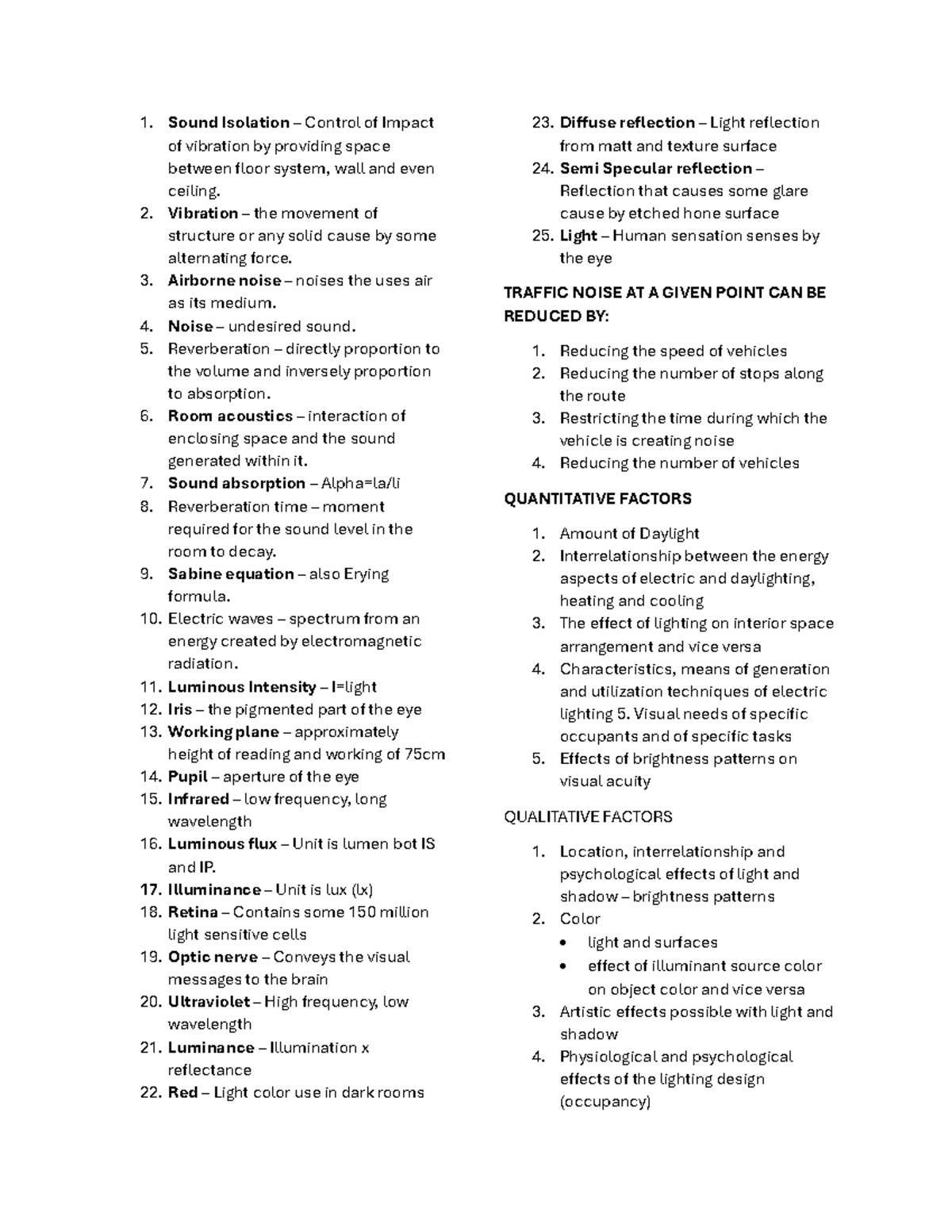 BU Finals - Sound Isolation and Acoustics Notes - Studocu