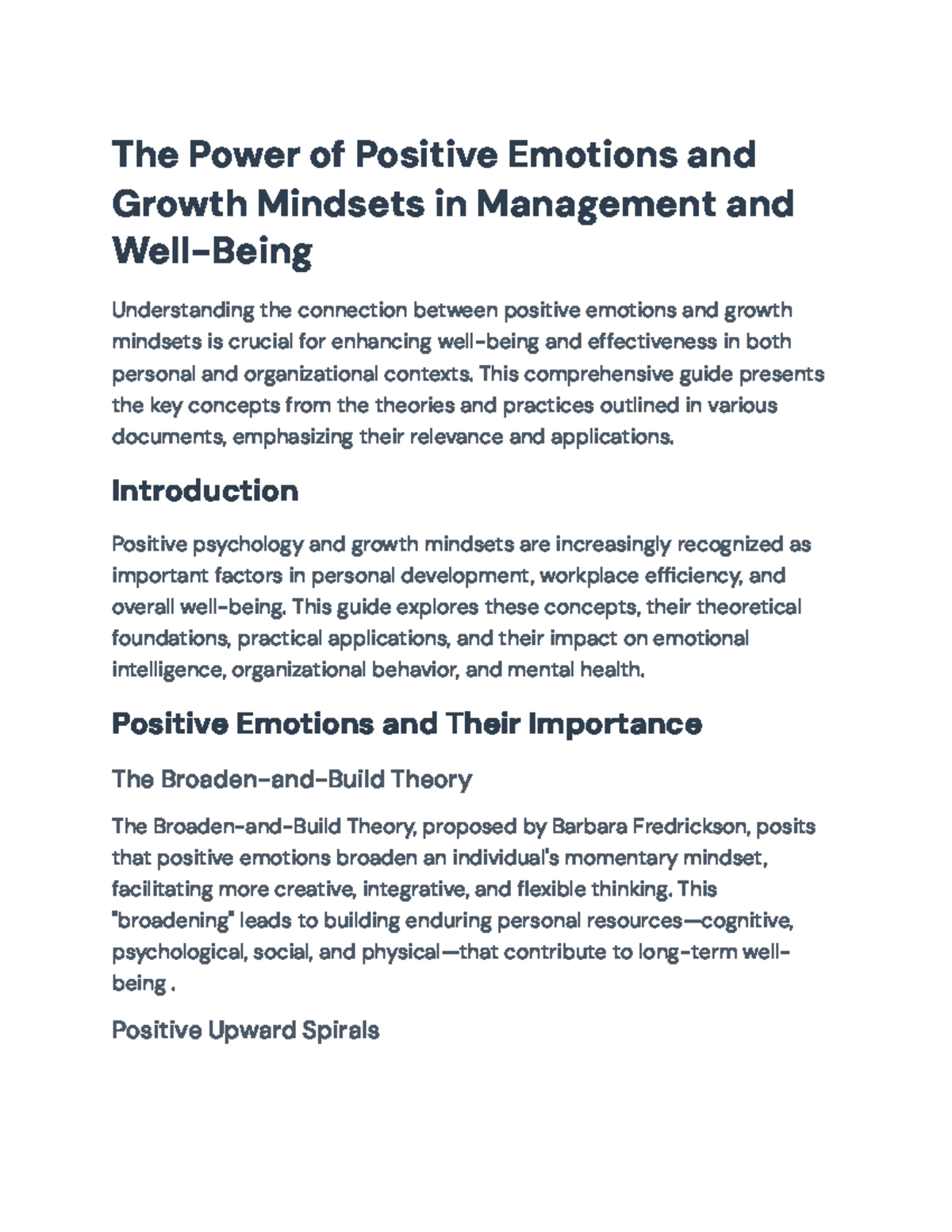 The Power of Positive Emotions & Growth Mindsets in Management: A Guide ...