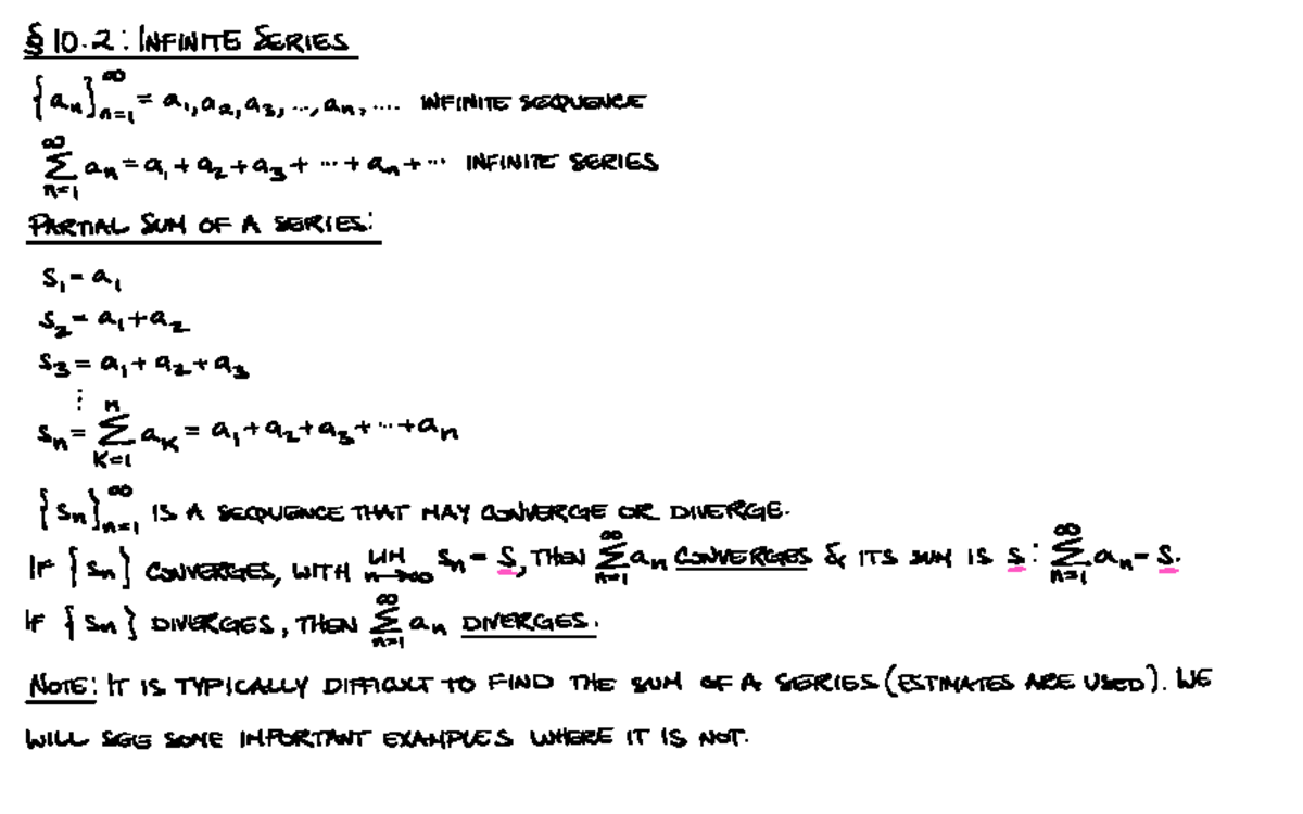 Infinite Series Convergence & Divergence - Calculus Notes - Studocu