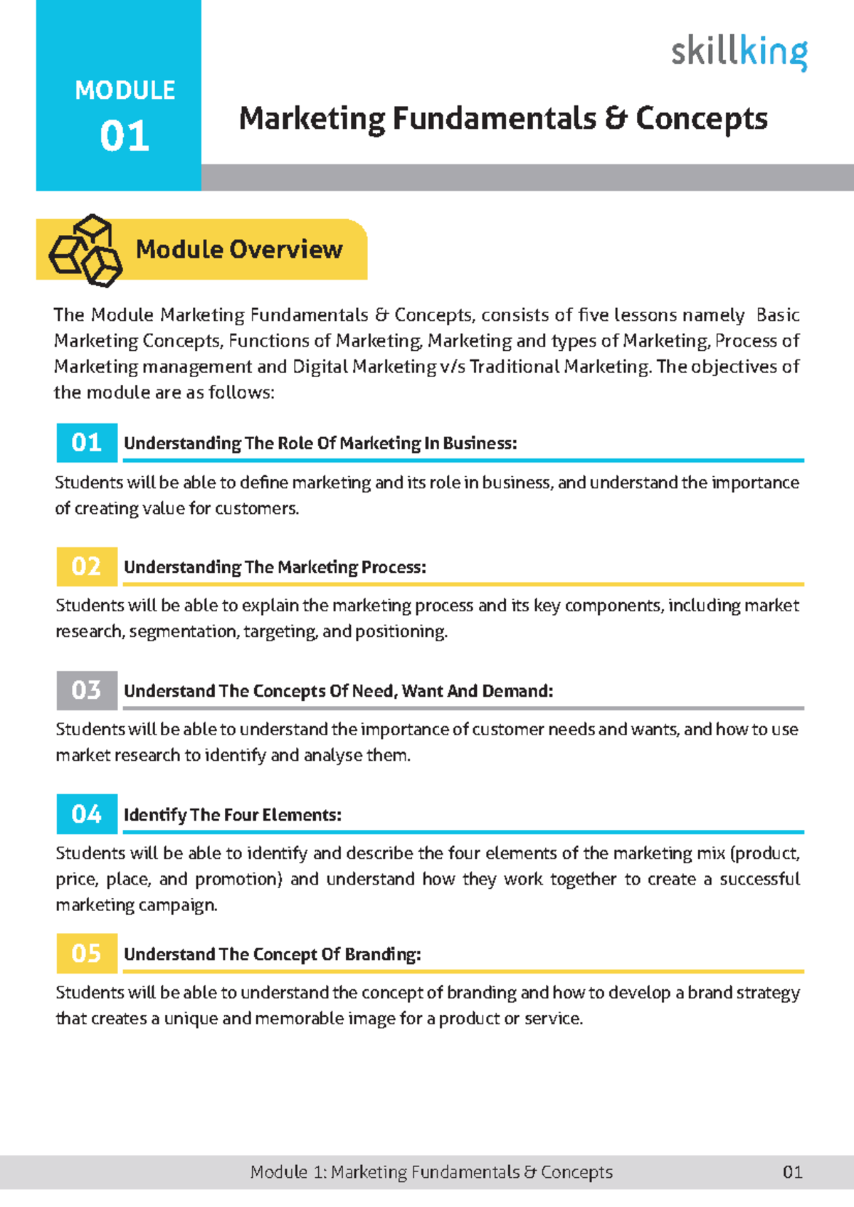 Module 1 - Lesson 1 Basic Marketing Concepts New Edits - MODULE 01 ...