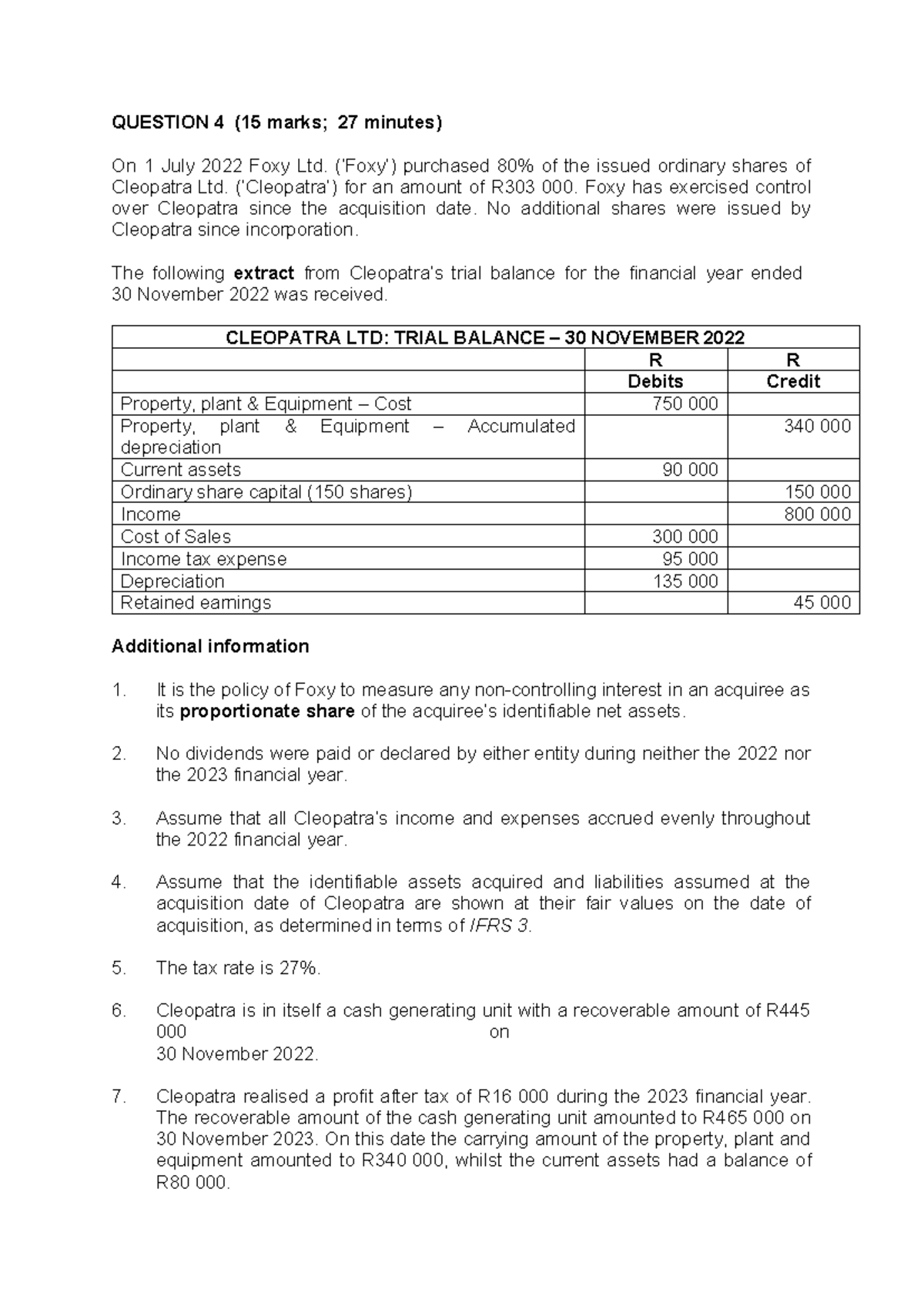 Consolidation Journal Entries for Cleopatra Ltd. (A2S1 2024) - Studocu
