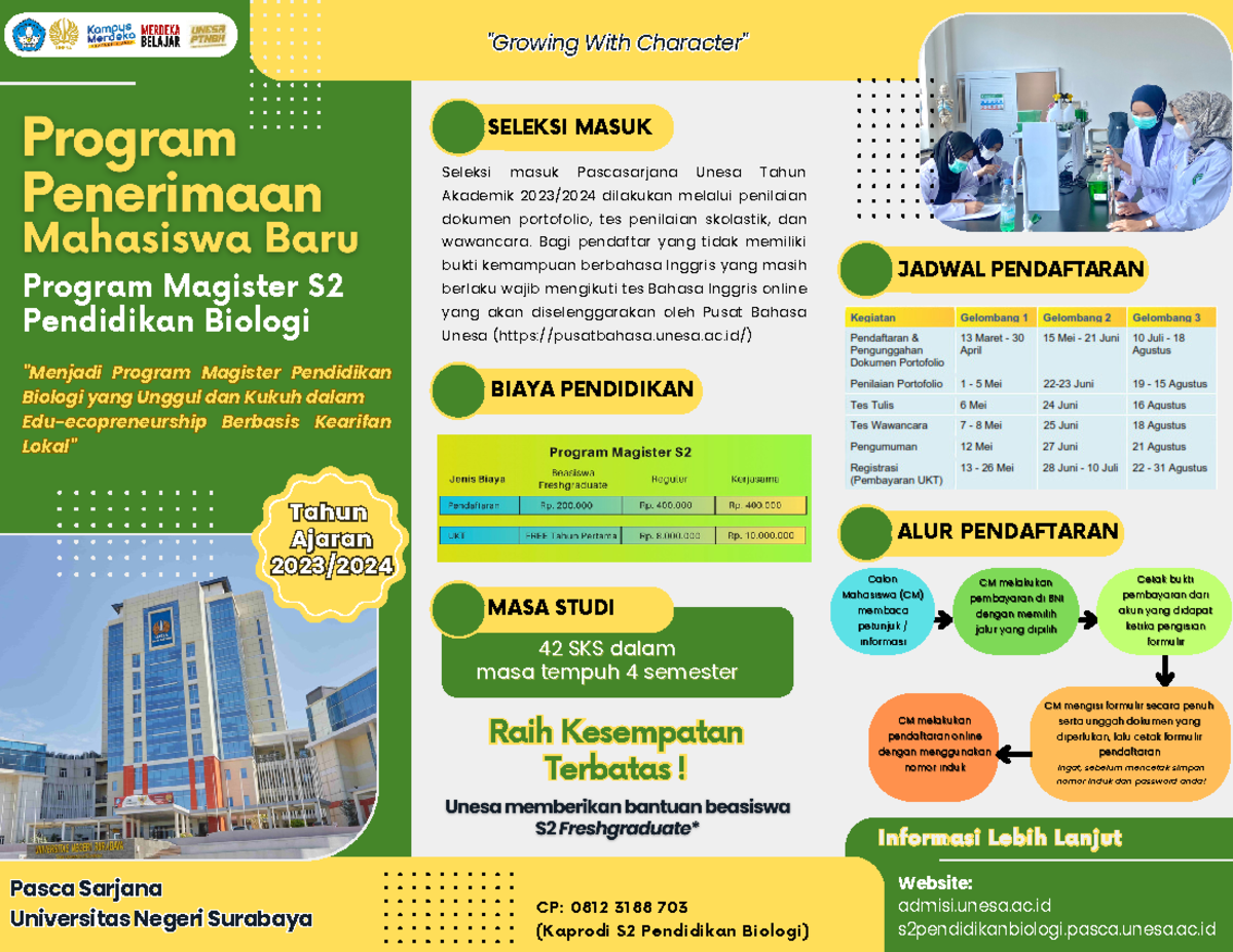 Brosur S2 Pendidikan Biologi FIX - 42 SKS dalam42 SKS dalam masa tempuh 4 semestermasa tempuh 4 ...
