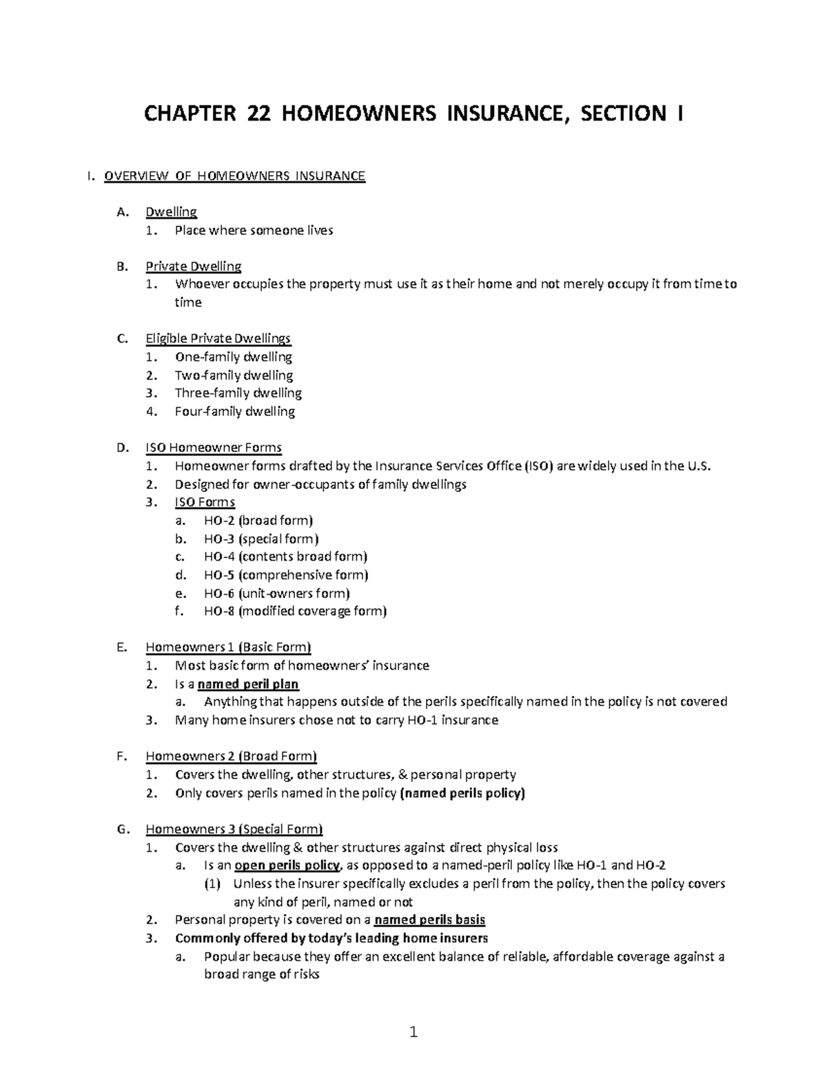 Homeowners Insurance Overview: Detailed Insights on HO-3 Policy - Studocu