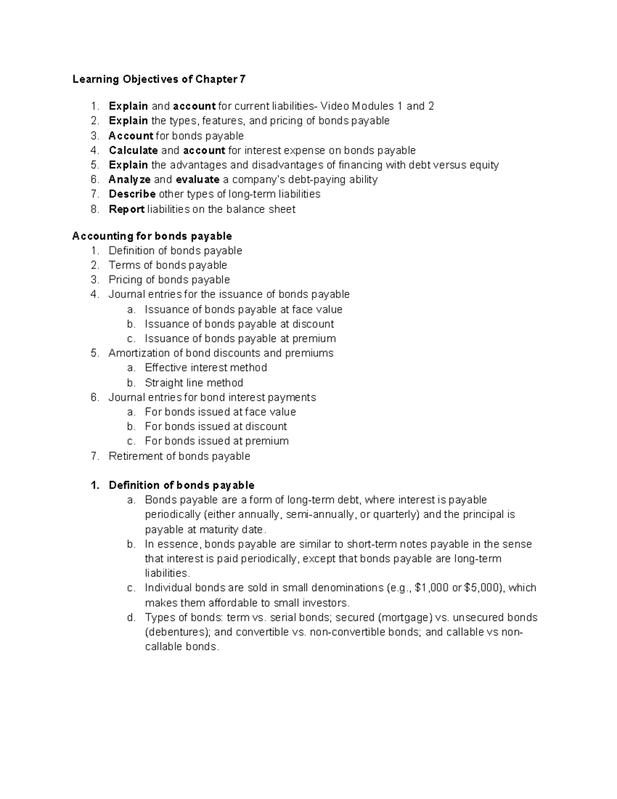 Chapter 7 - Notes - Learning Objectives of Chapter 7 Explain and ...