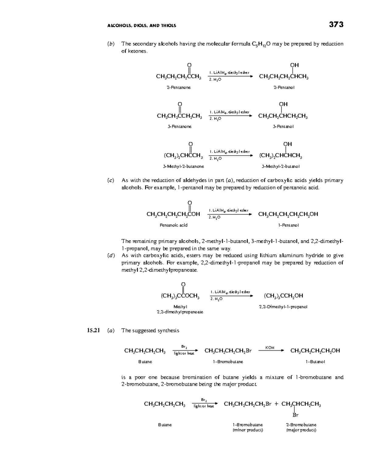373 Organic Chemistry: Alcohols, Diols, and Thiols - Solutions Manual ...