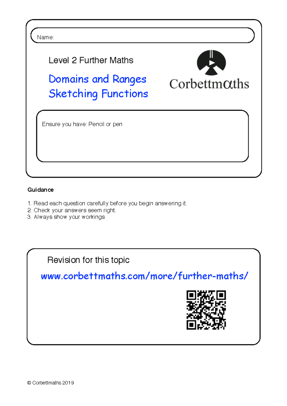Level 2 Further Maths: Domains and Ranges Revision Guide - Studocu