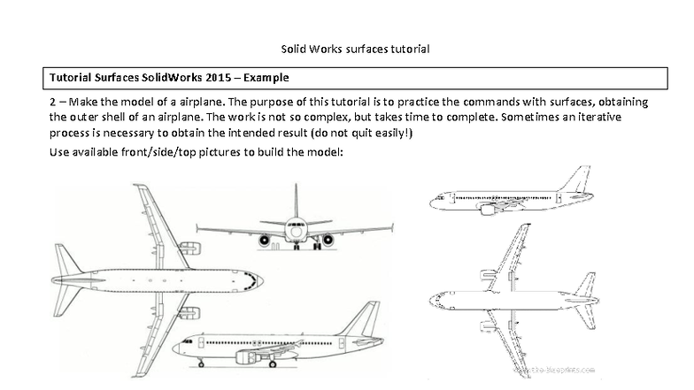 SolidWorks Surfaces Tutorial: Airplane Model Example 2 (A320 2015 ...