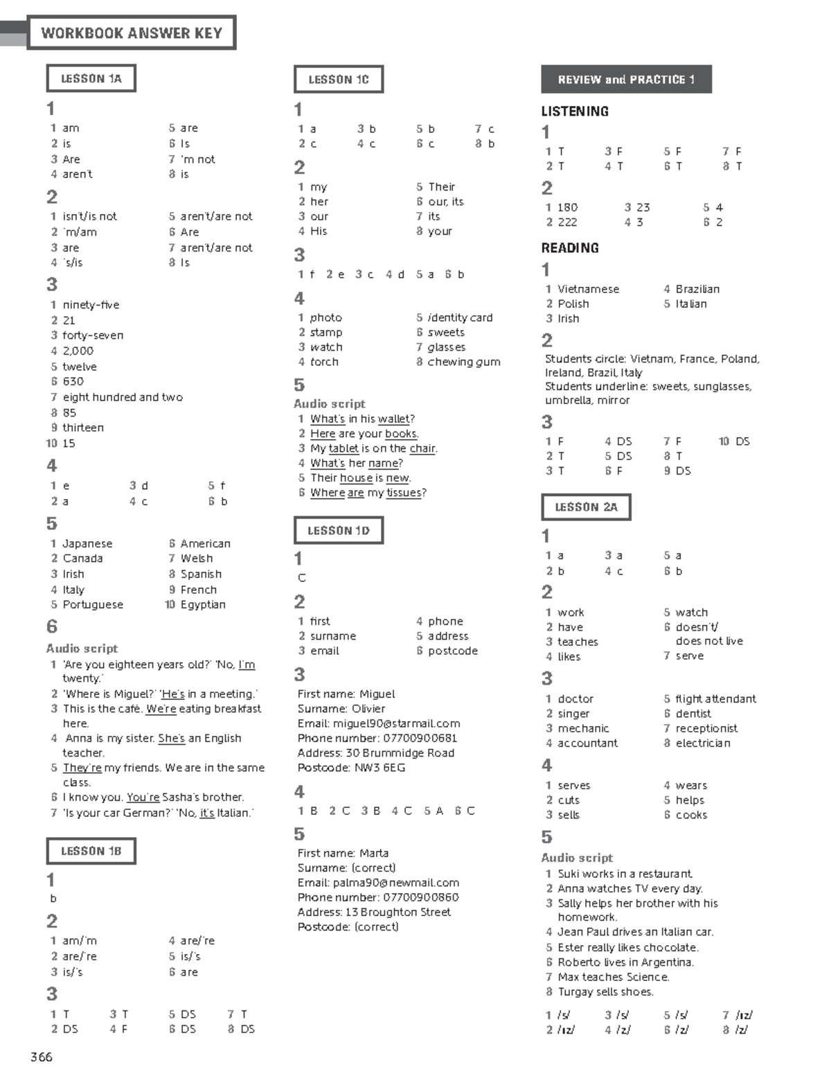 Personal BEST A2 - WB Answer Key and Lesson Summaries - Studocu