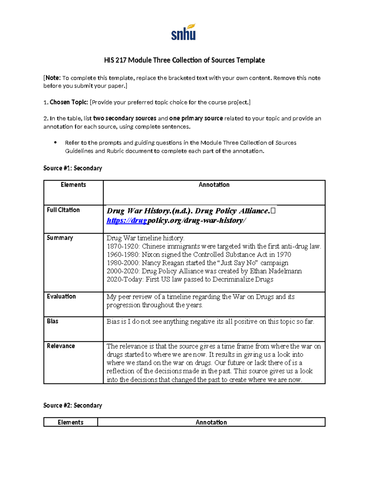 HIS 217 Module Three Source Collection and Annotations Guide - Studocu