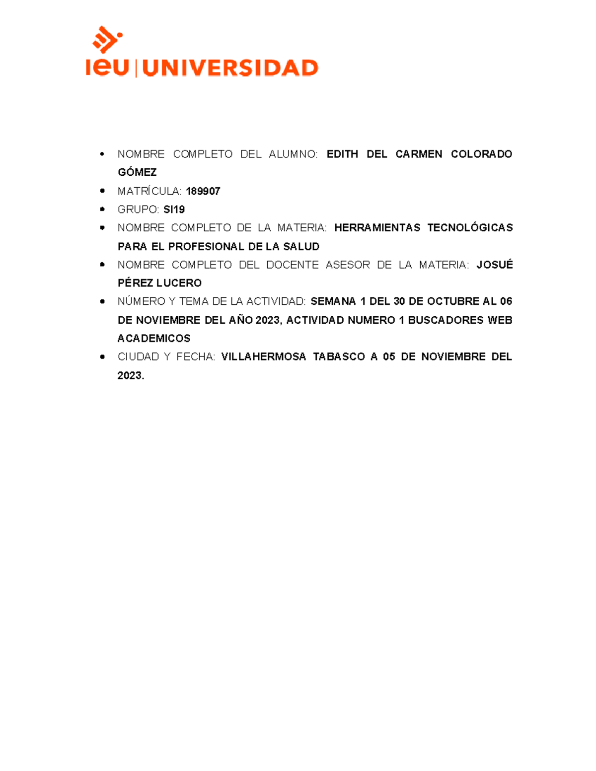 Buscadores WEB Academicos Edith Colorado Gomez - NOMBRE COMPLETO DEL ...