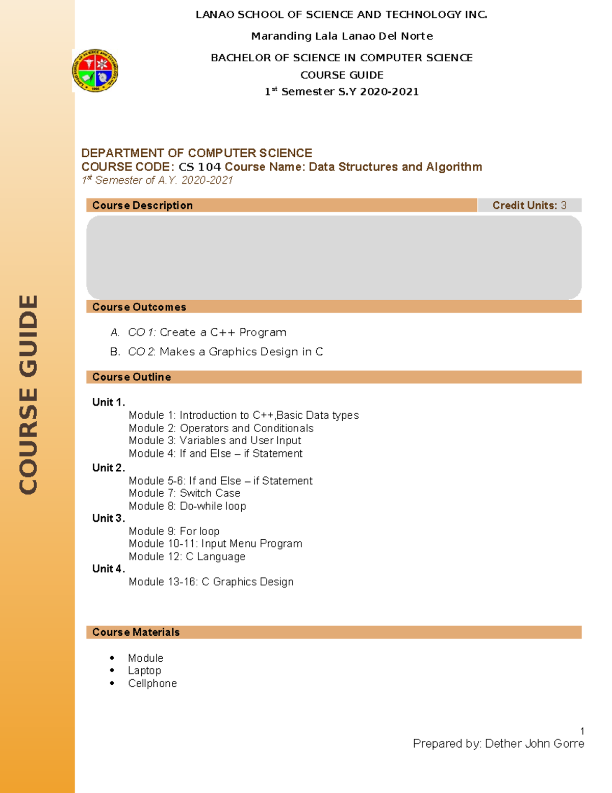 CS 104 Course Guide: Data Structures & Algorithms Overview 2020 - Studocu