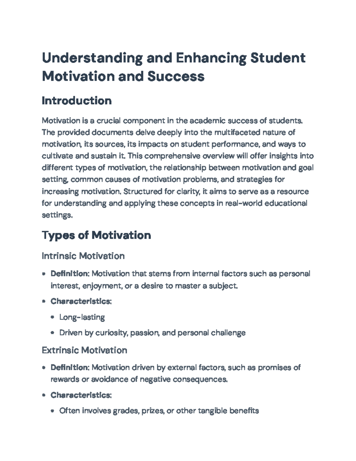 Enhancing Student Motivation: Strategies and Insights for Success ...
