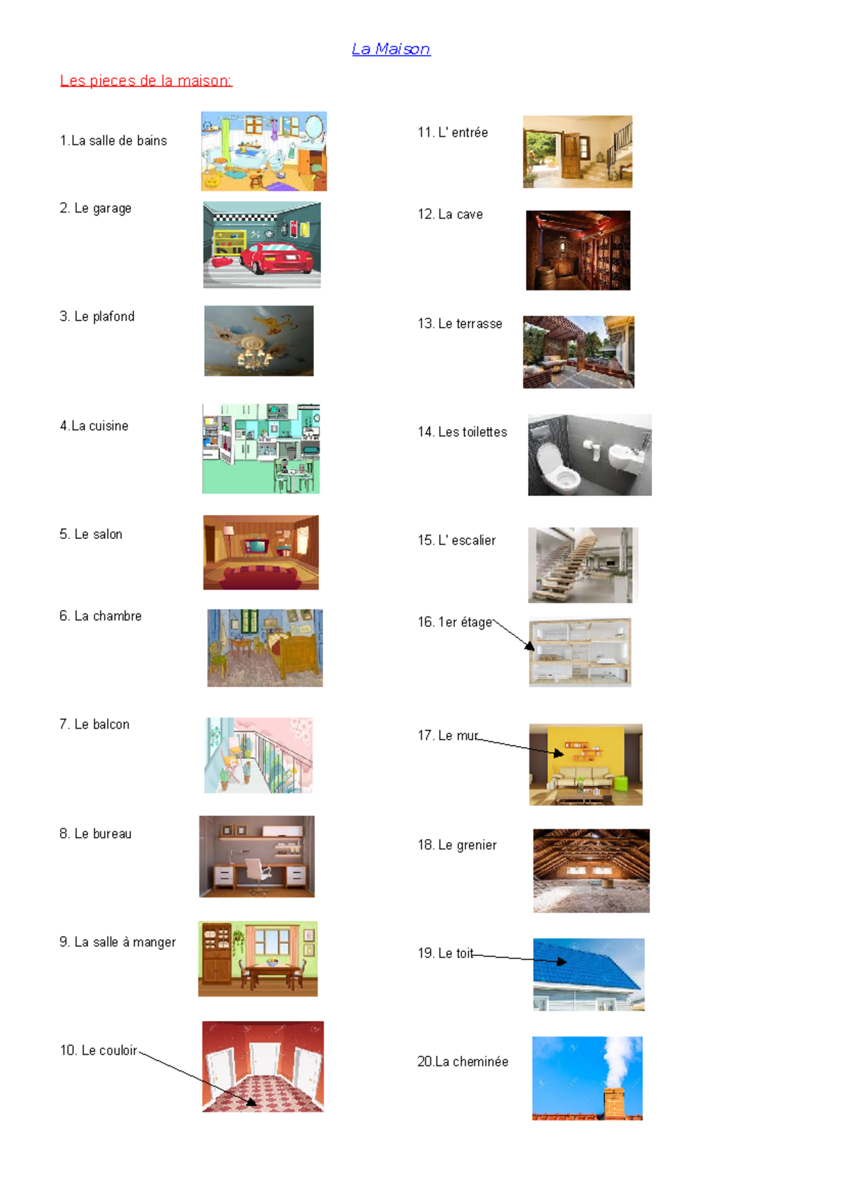 La Maison - French Vocabulary & Household Chores - 6th Grade - Studocu