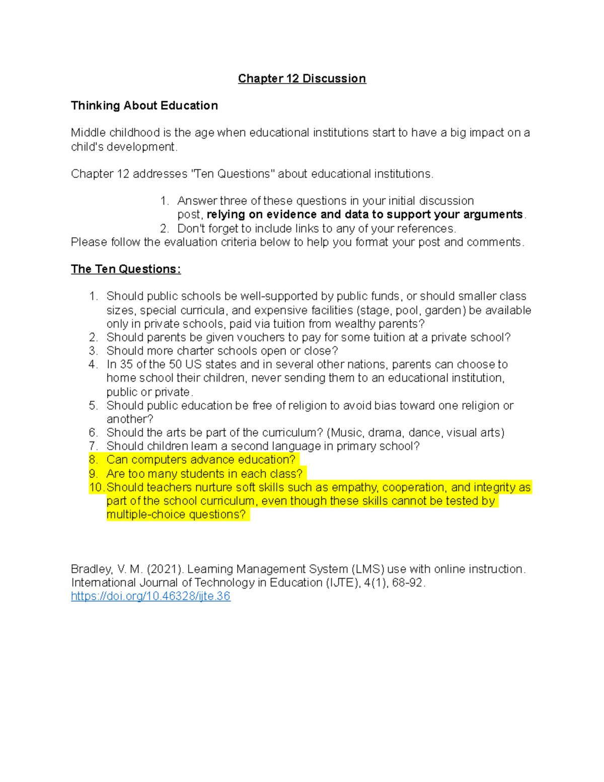 Chapter 12 Discussion: Key Questions on Education Policies - Studocu