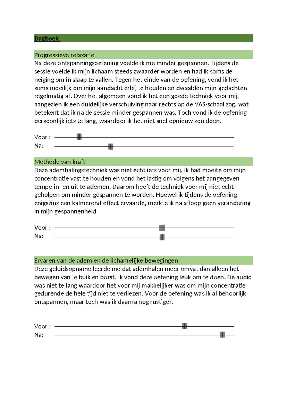 Portfolio Progressieve Relaxatie en Ademhalingstechnieken - Studocu