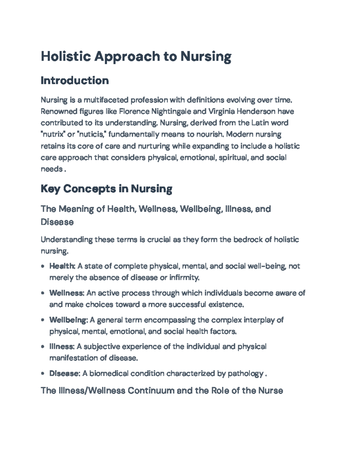 Holistic Nursing Approach: Key Concepts and Health Promotion Strategies ...