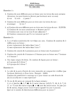 exercice en automatisme - Page 1 Travaux Dirigés 3 : GEMMA Exercice 1 ...