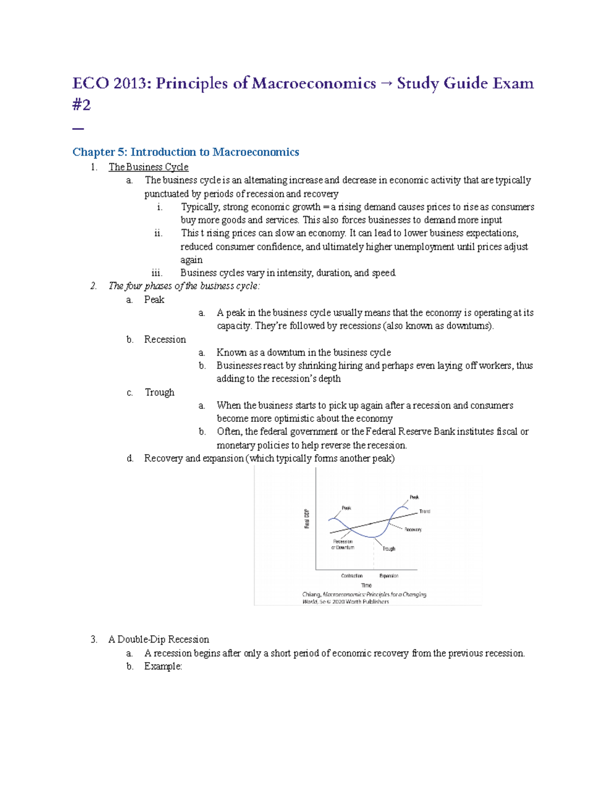 ECO 2013 - Macroeconomics Study Guide for Exam #2: Key Concepts - Studocu